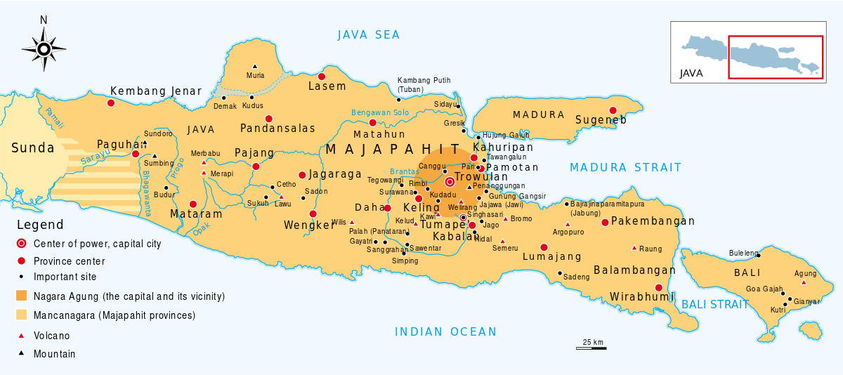 ملف:Majapahit Core and Provinces.svg - المعرفة