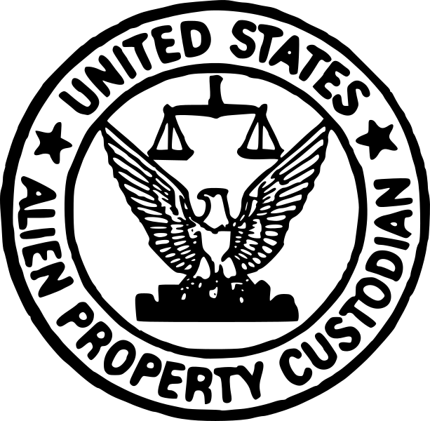 ملف:Seal of the US Alien Property Custodian.svg - المعرفة