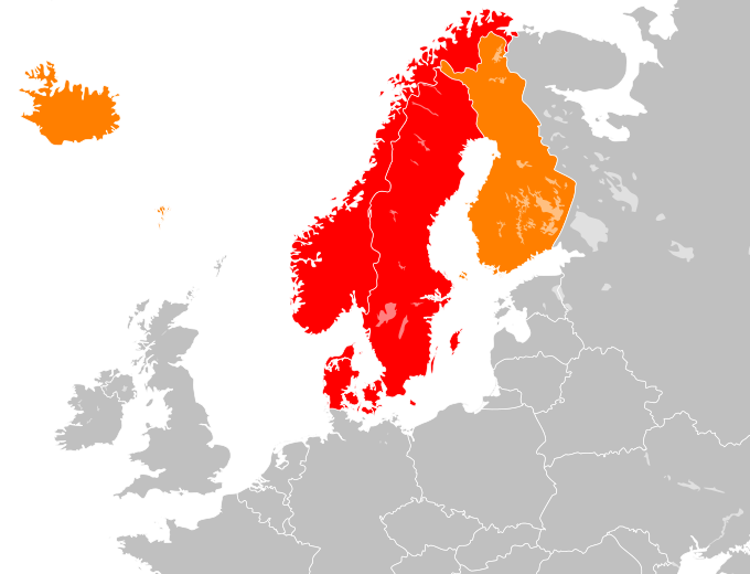 ملف:Map of Scandinavia.svg - المعرفة