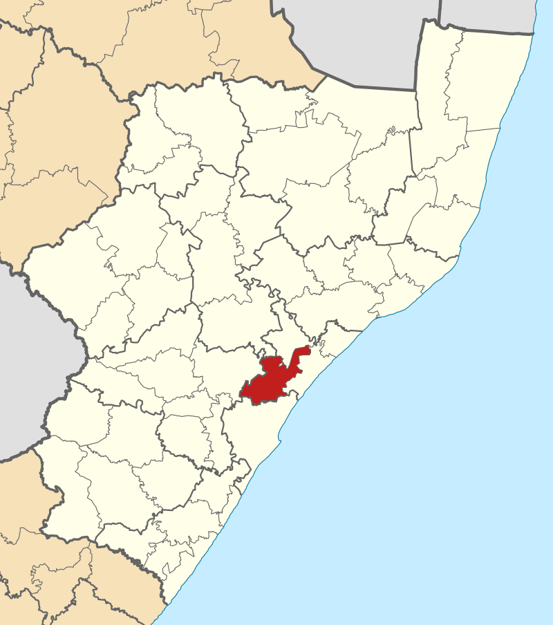 ملف:Map of KwaZulu-Natal with Ndwedwe highlighted (2011).svg - المعرفة