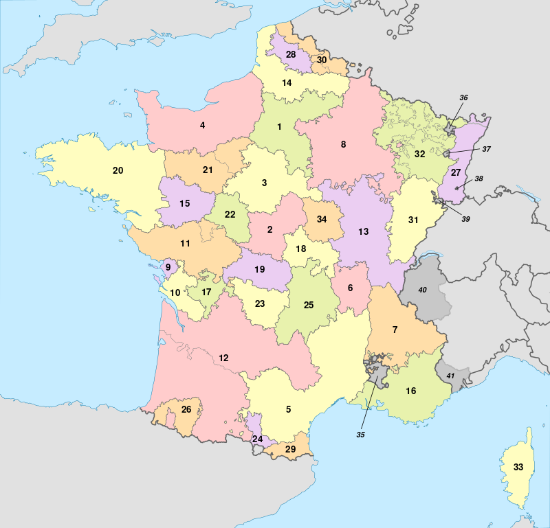 ملف:Provinces of France (numered).svg - المعرفة