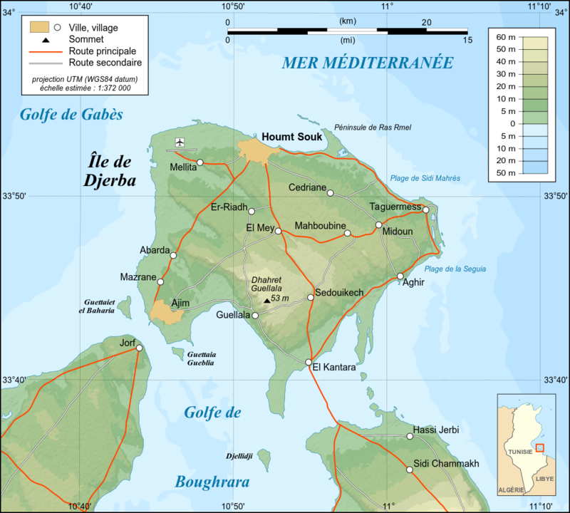 ملف:Djerba topographic map-fr.svg - المعرفة