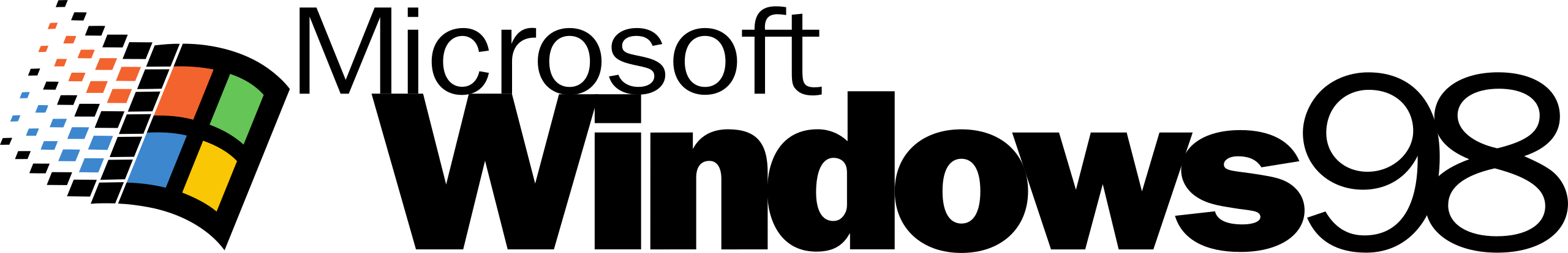 ملف:Microsoft Windows 98 logo with wordmark.svg - المعرفة