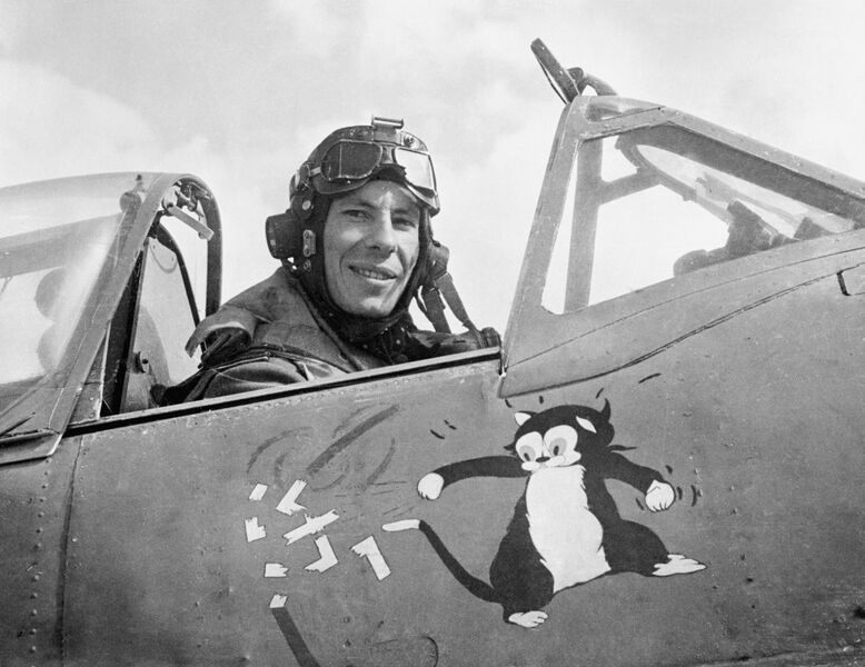 ملف:Wing Commander Ian "Widge" Gleed, leader of No. 244 Wing, in his ...