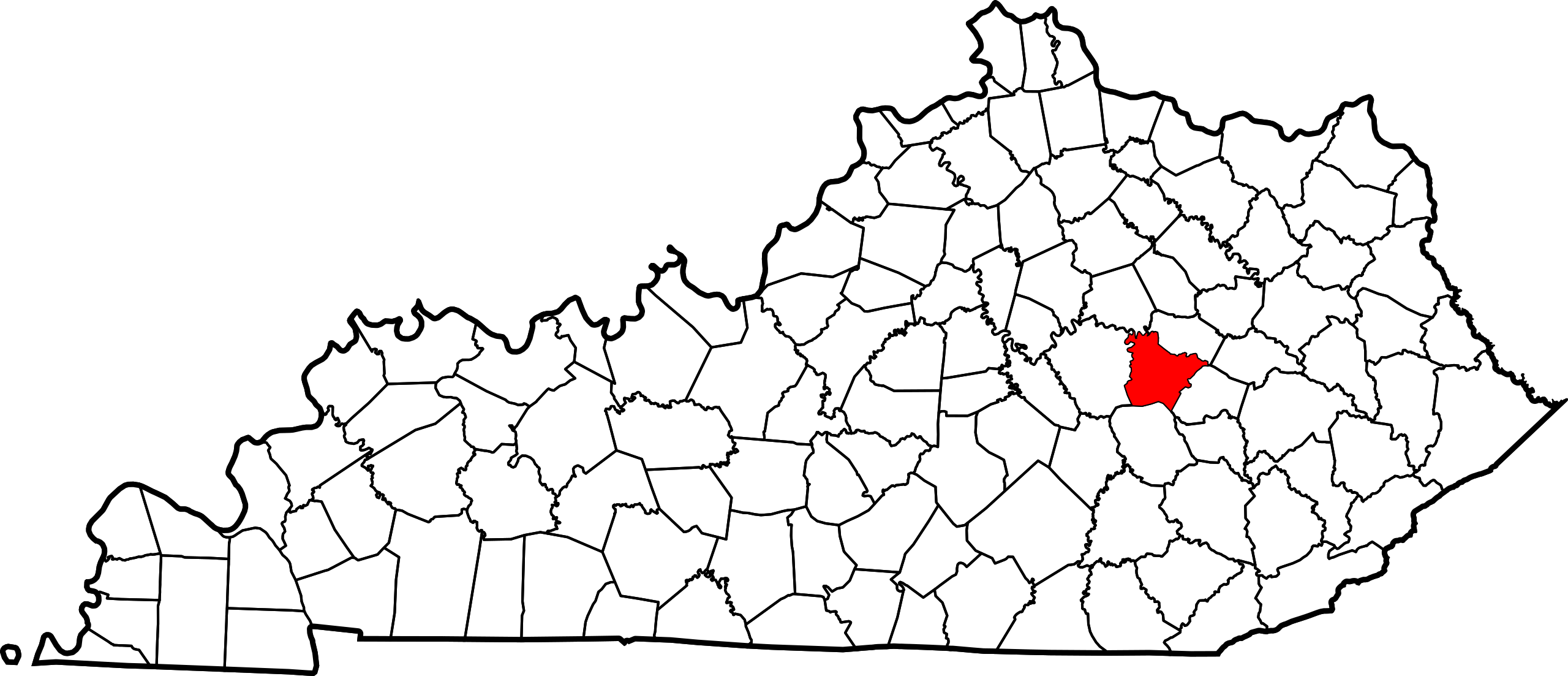 ملف:Map of Kentucky highlighting Estill County.svg - المعرفة