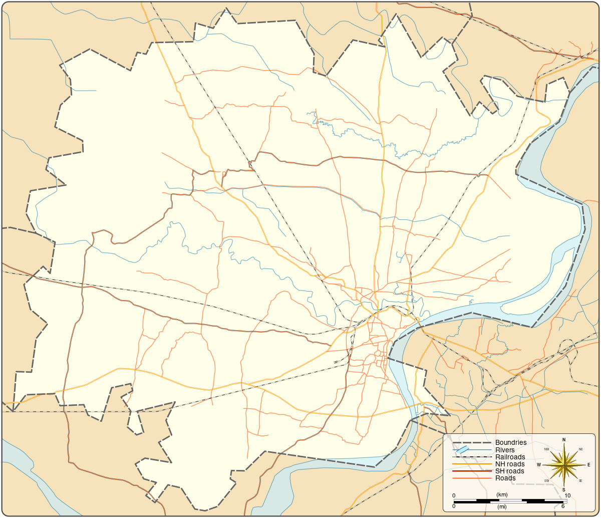 ملف:Varanasi district location map.svg - المعرفة