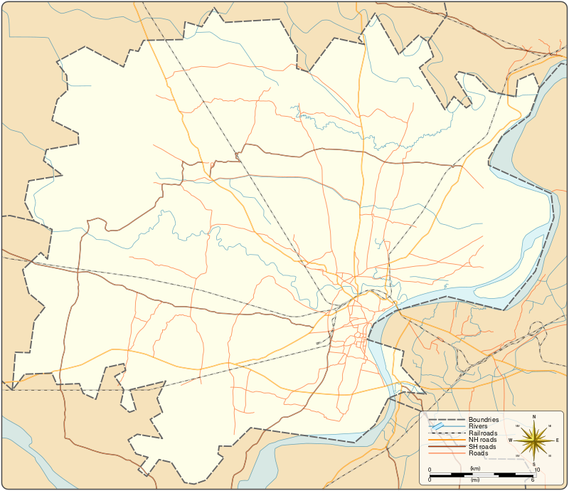 ملف:Varanasi district location map.svg - المعرفة