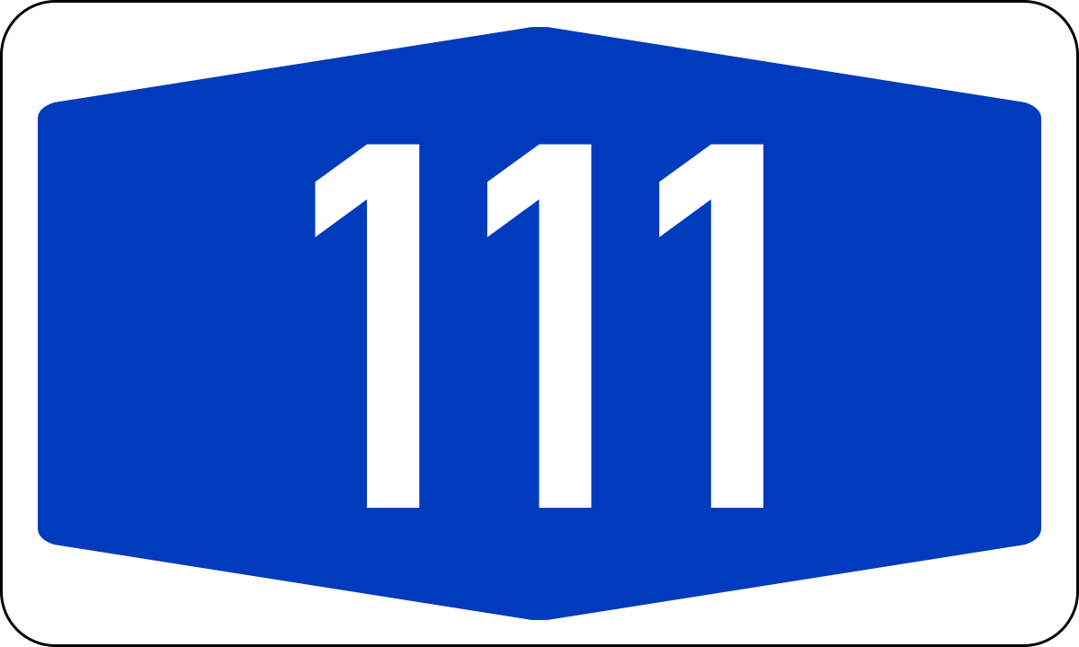 ملف:Bundesautobahn 111 number.svg - المعرفة