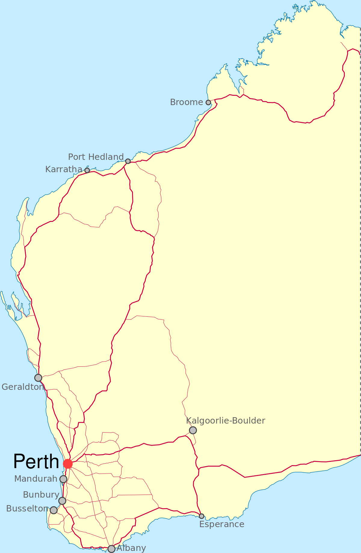 ملف:Western Australia location map.svg - المعرفة