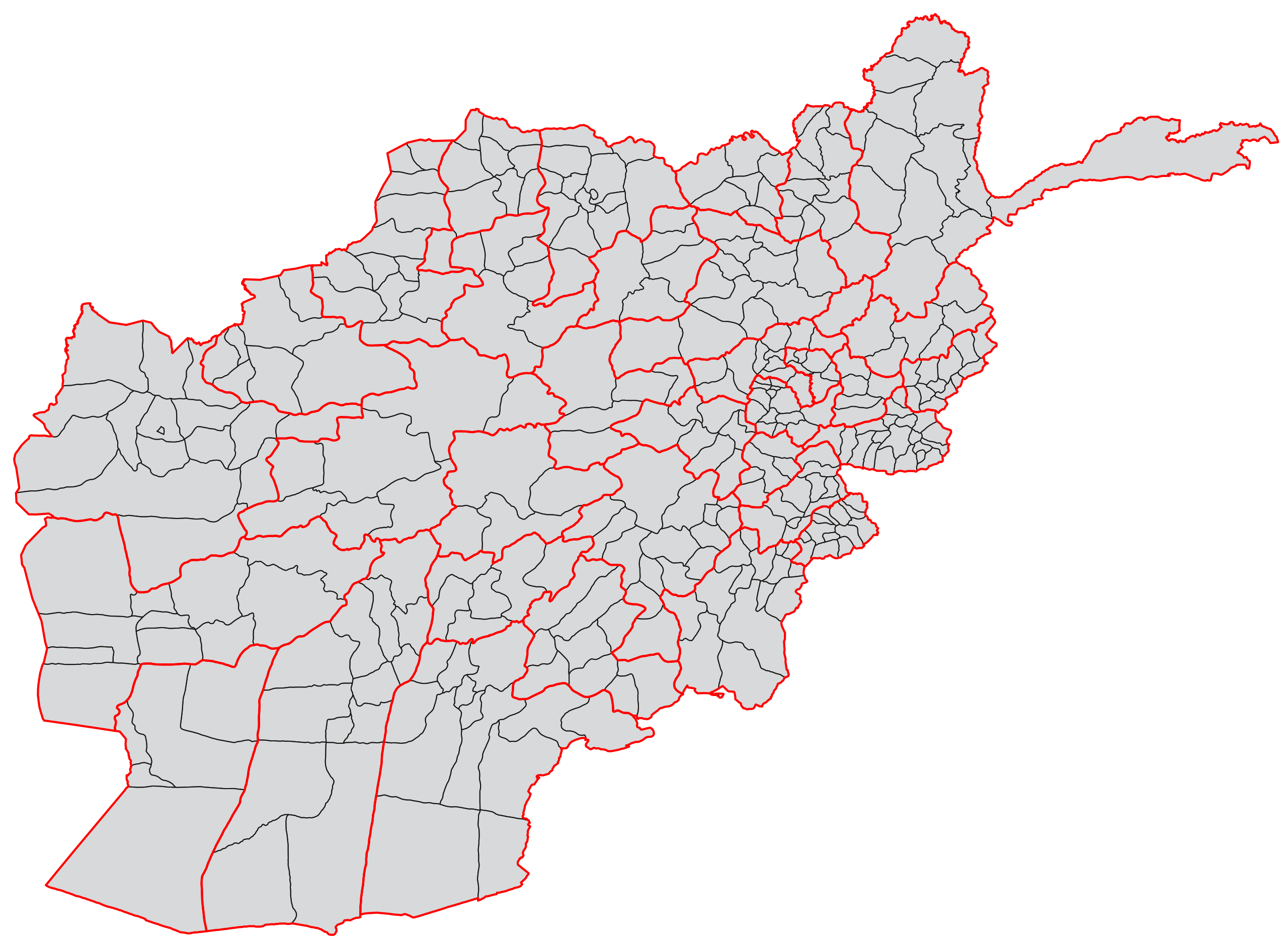 ملف:Blank map of Afghanistan districts.svg - المعرفة