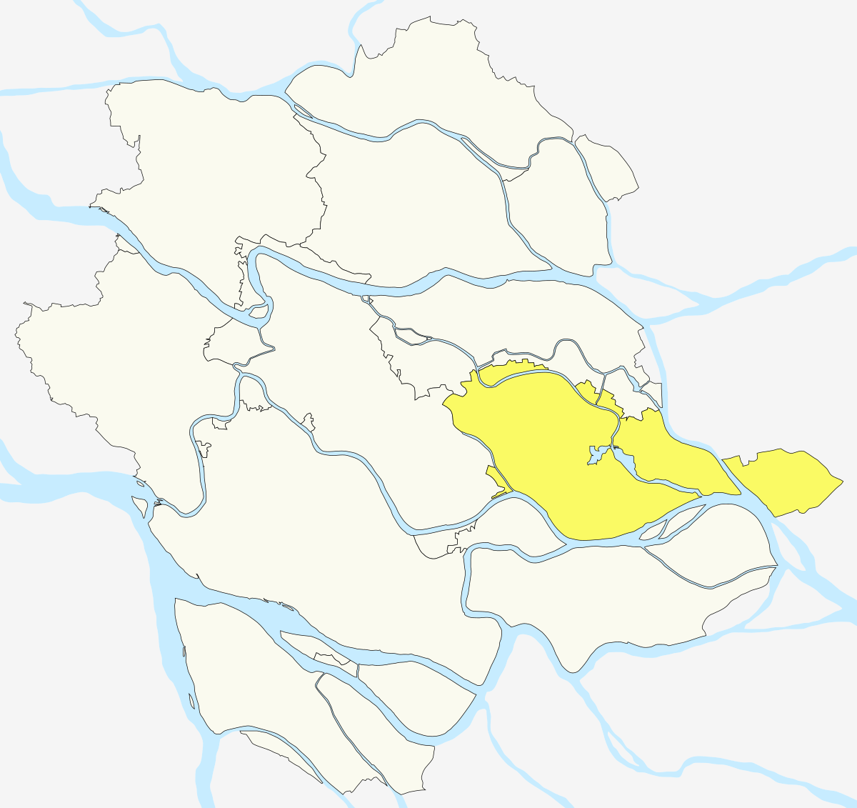 ملف:Map of Shunde (Daliang highlighted).svg - المعرفة