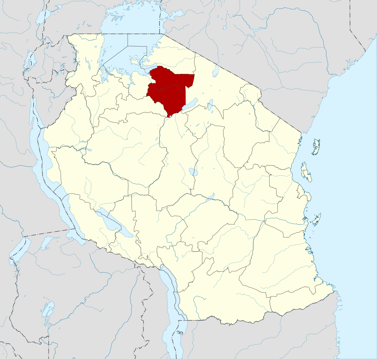 ملف:Tanzania Simiyu location map.svg - المعرفة