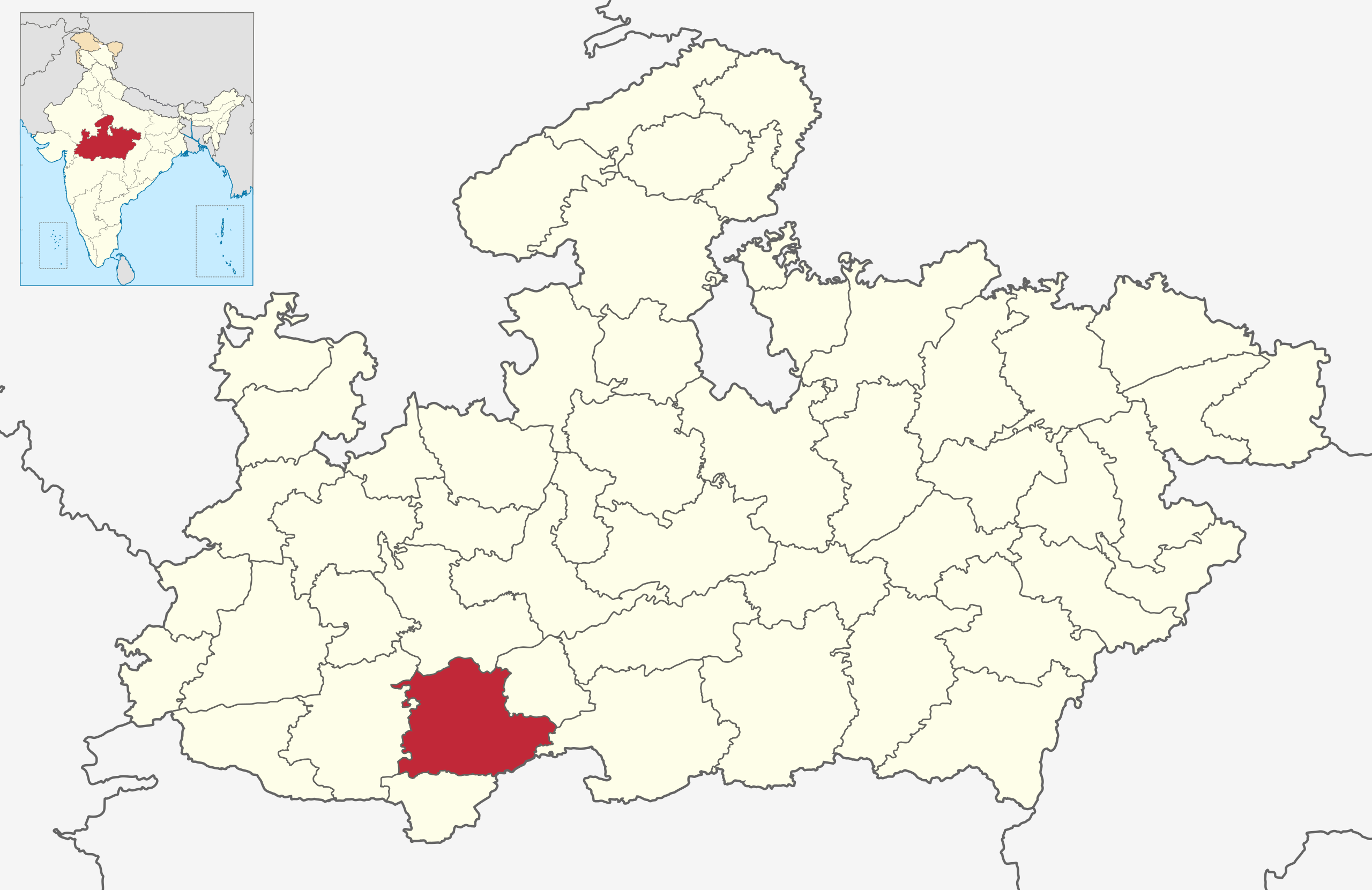 ملف:MP Khandwa district map.svg - المعرفة