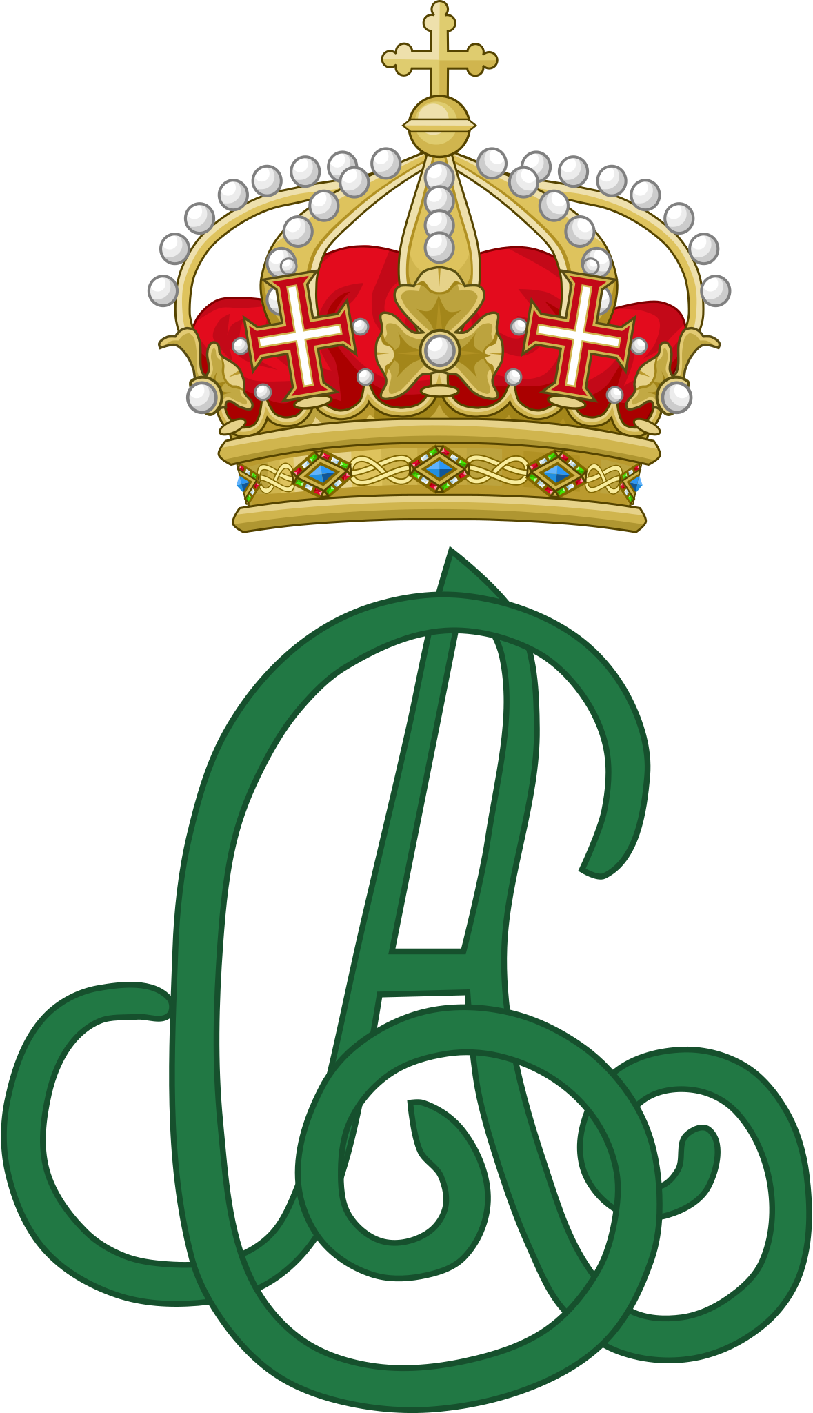 ملف:Royal Monogram of King Charles Albert of Sardinia.svg - المعرفة