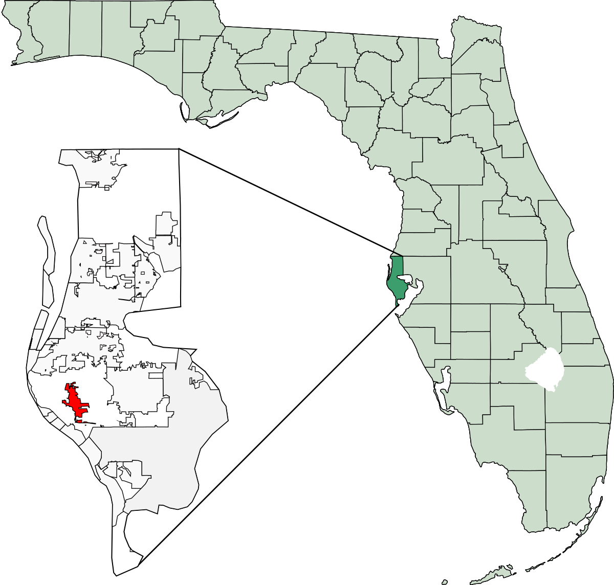 ملف:Map of Florida highlighting Seminole.svg - المعرفة