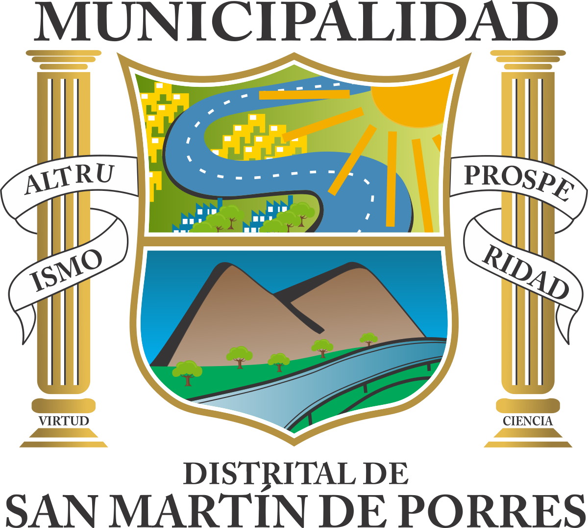 ملف:Escudo Municipalidad Distrital de San Martin de Porres.svg - المعرفة