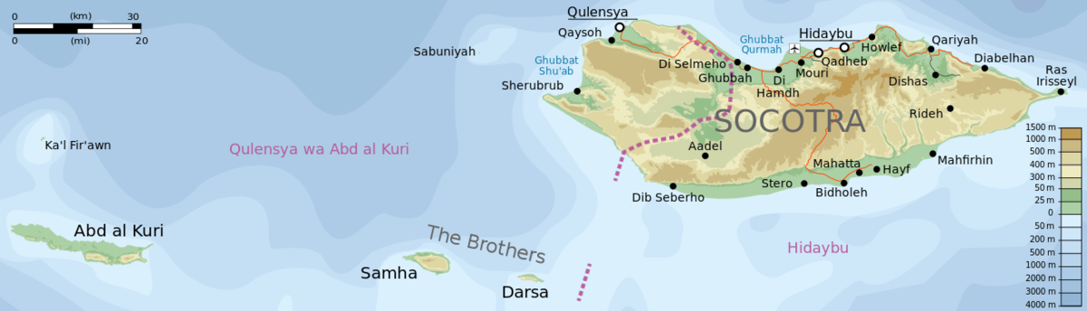 ملف:Topographic map of the districts of Socotra (en).svg - المعرفة