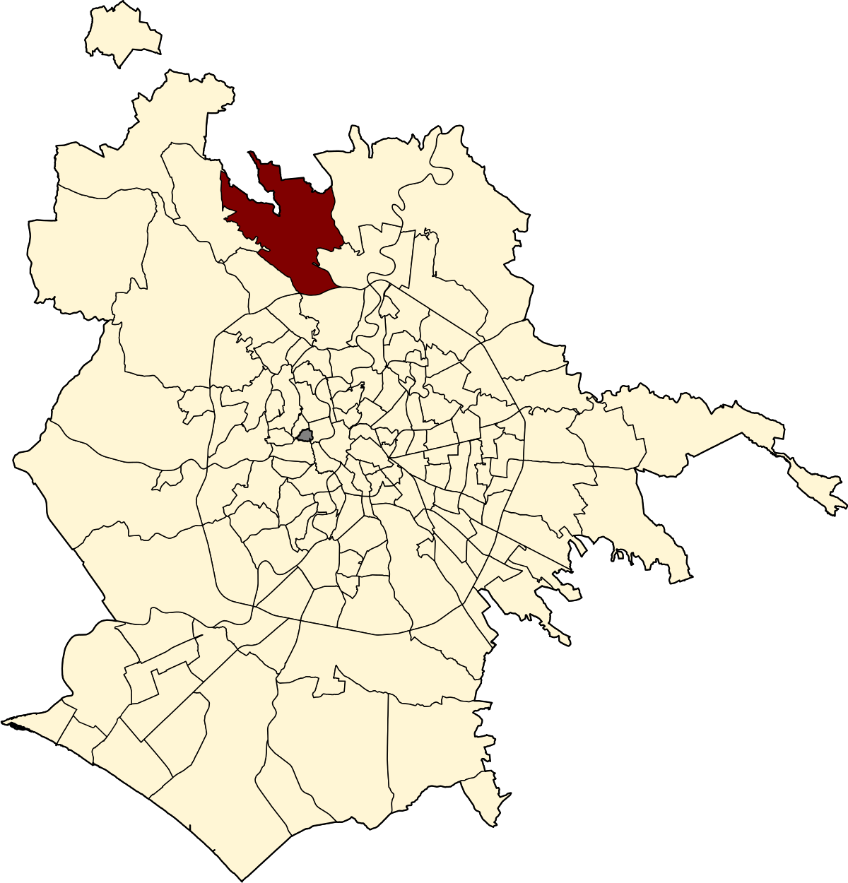 ملف:Rome Zona 20I Santa Cornelia locator map.svg - المعرفة