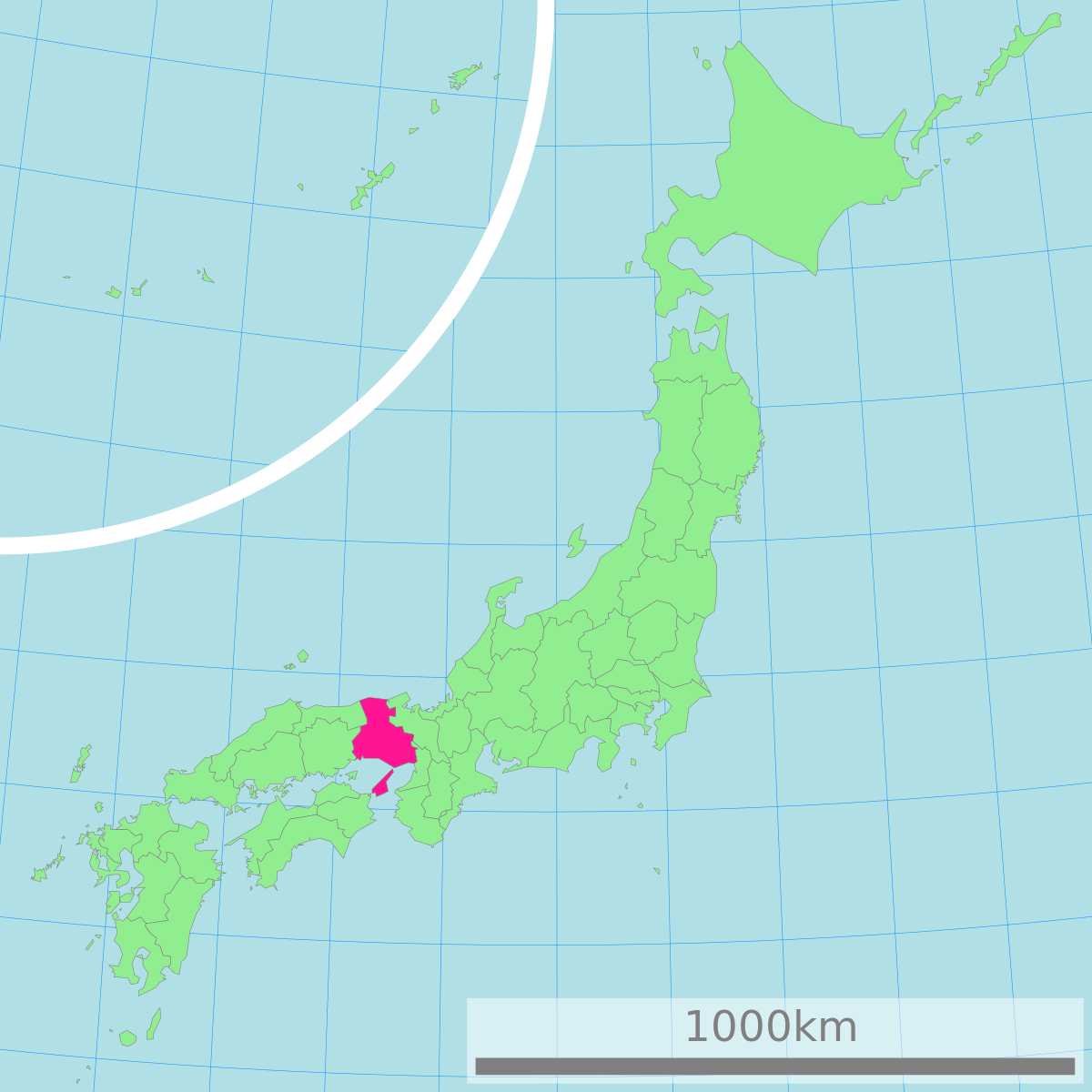 ملف:Map of Japan with highlight on 28 Hyogo prefecture.svg - المعرفة