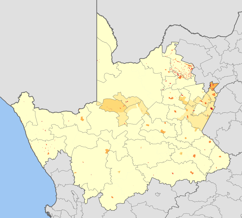 ملف:Northern Cape population density map.svg - المعرفة
