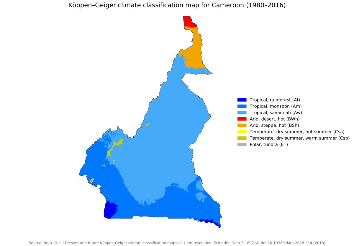 ملف:Koppen-Geiger Map CMR present.svg - المعرفة