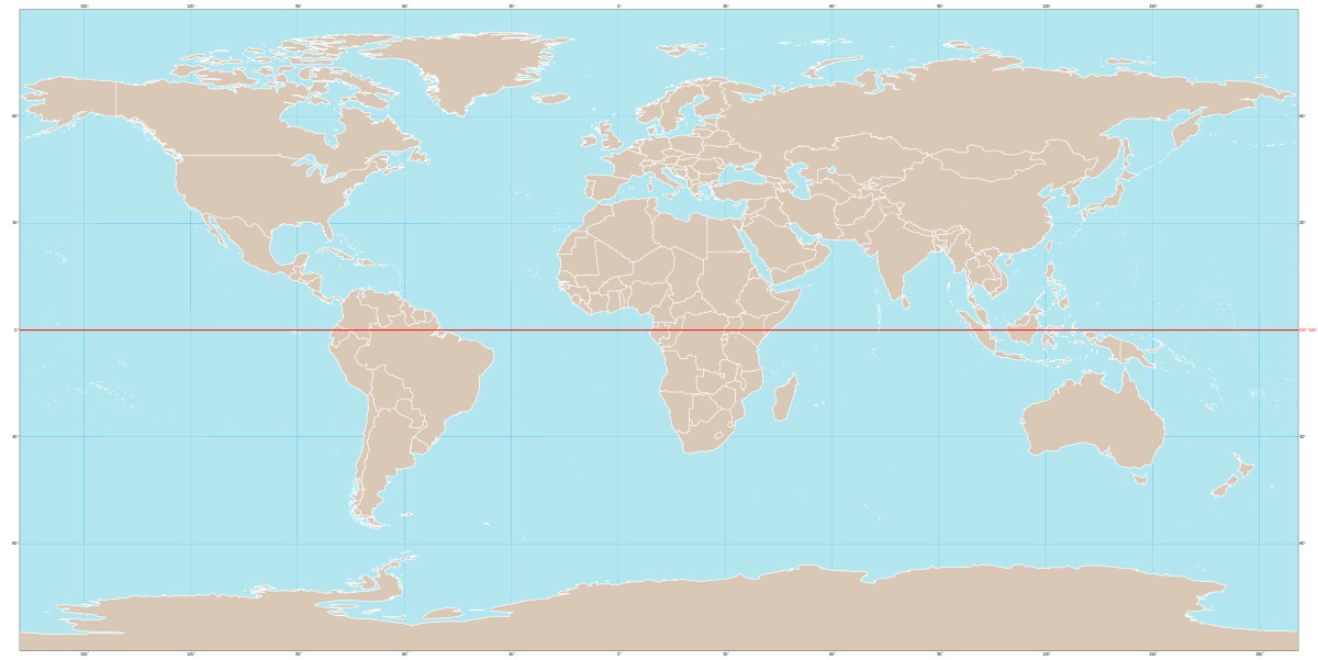 ملف:World map with equator.svg - المعرفة