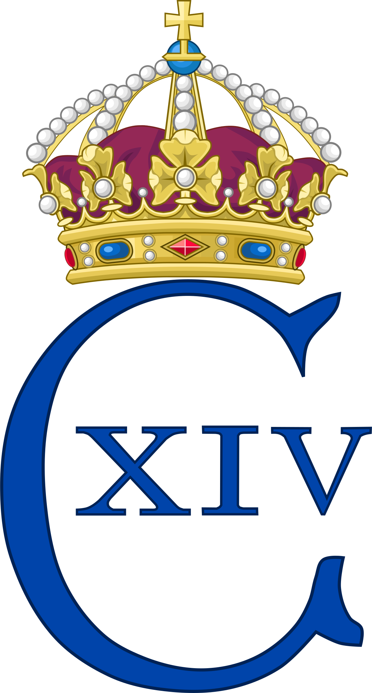 ملف:Royal Monogram of King Charles XIV of Sweden.svg - المعرفة