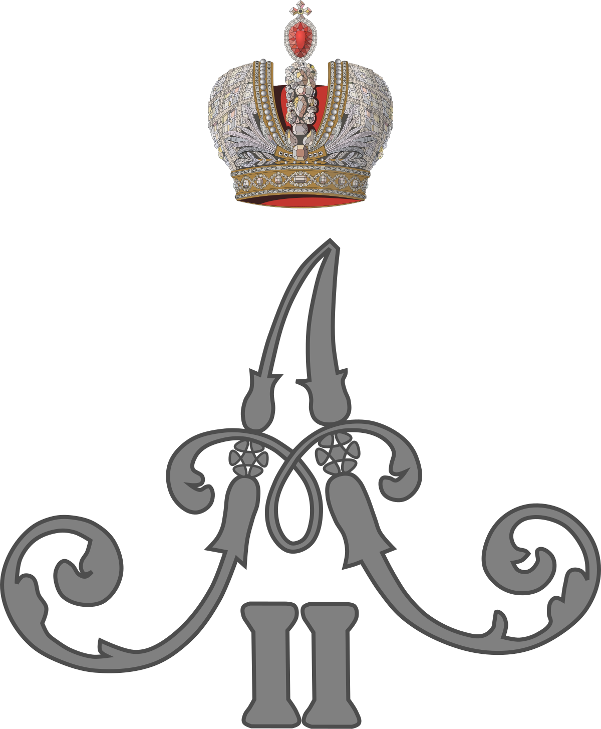 ملف:Imperial Monogram of Tsar Alexander II of Russia.svg - المعرفة