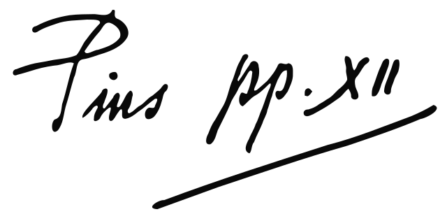 ملف:Signature of Pope Pius XII.svg - المعرفة