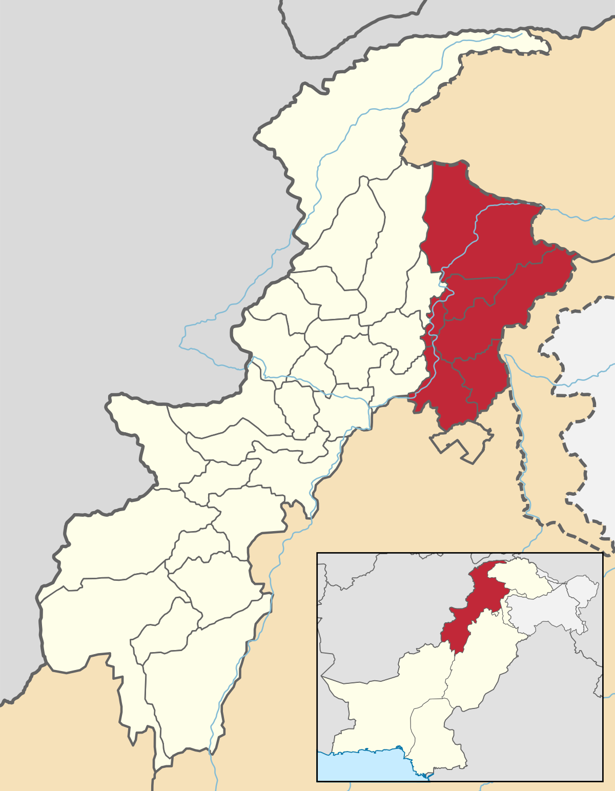 ملف:Pakistan - Khyber Pakhtunkhwa - Hazara (division).svg - المعرفة