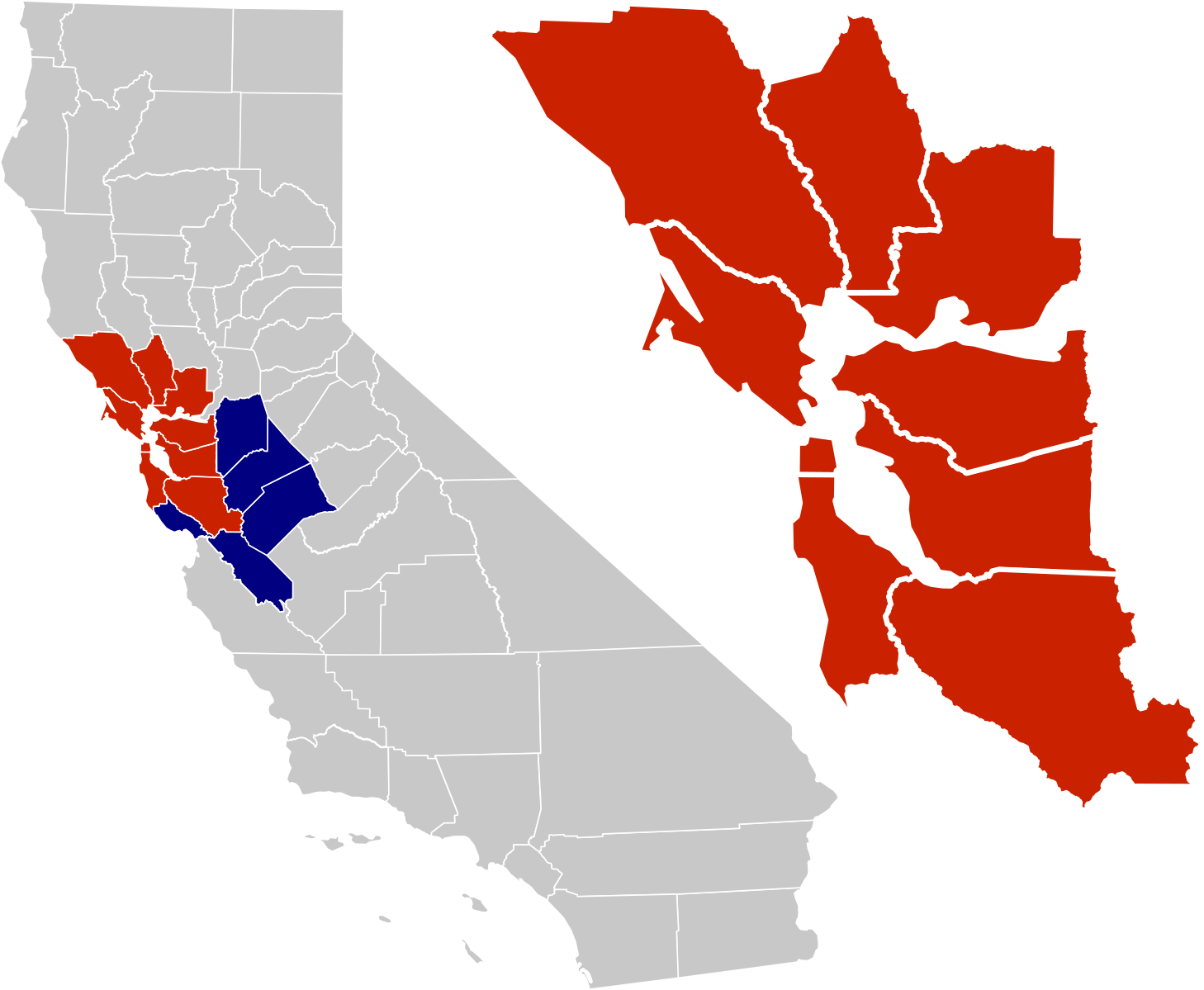 ملف:California Bay Area county map.svg - المعرفة