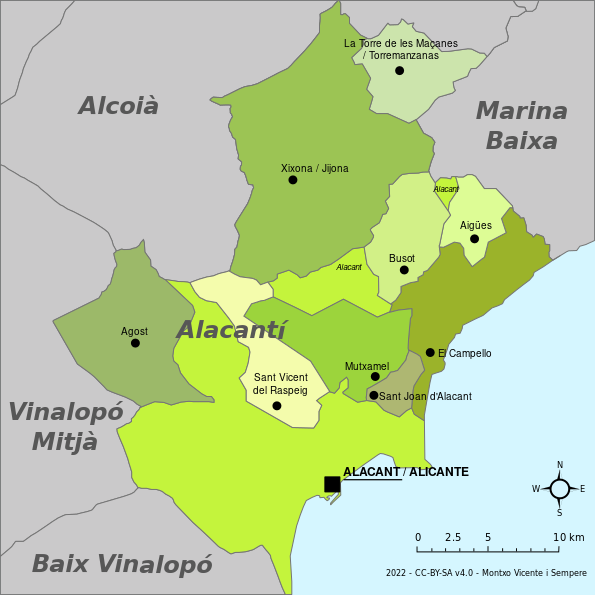 ملف:Mapa de l'Alacantí.svg - المعرفة